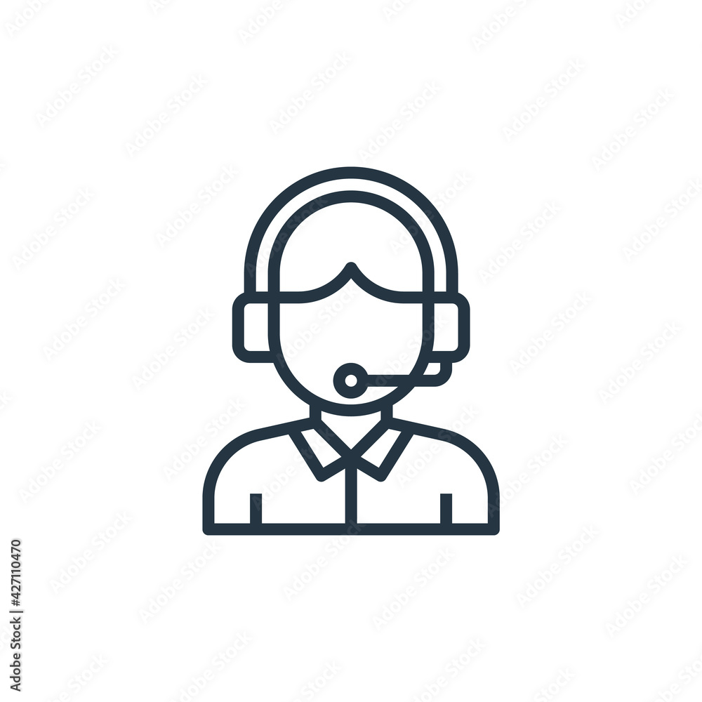 call center agent icon. Thin linear call center agent outline icon ... call center agent icon. Thin linear call center agent outline icon ...