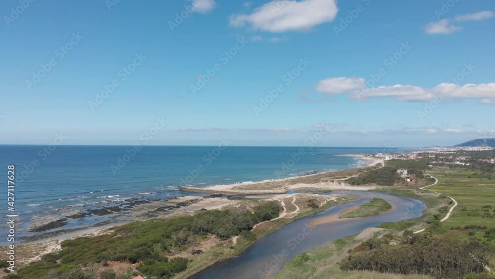 DRONE AERIAL FOOTAGE: The mouth and estuary of Neiva River in Castelo ...