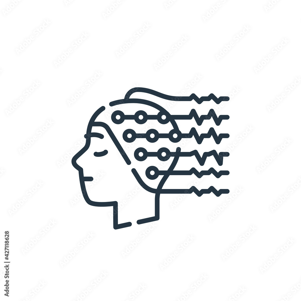 eeg icon. Thin linear eeg outline icon isolated on white background ...