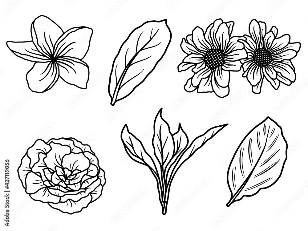 Flower Line Art Arrangements. You can use this beautiful file to print ...