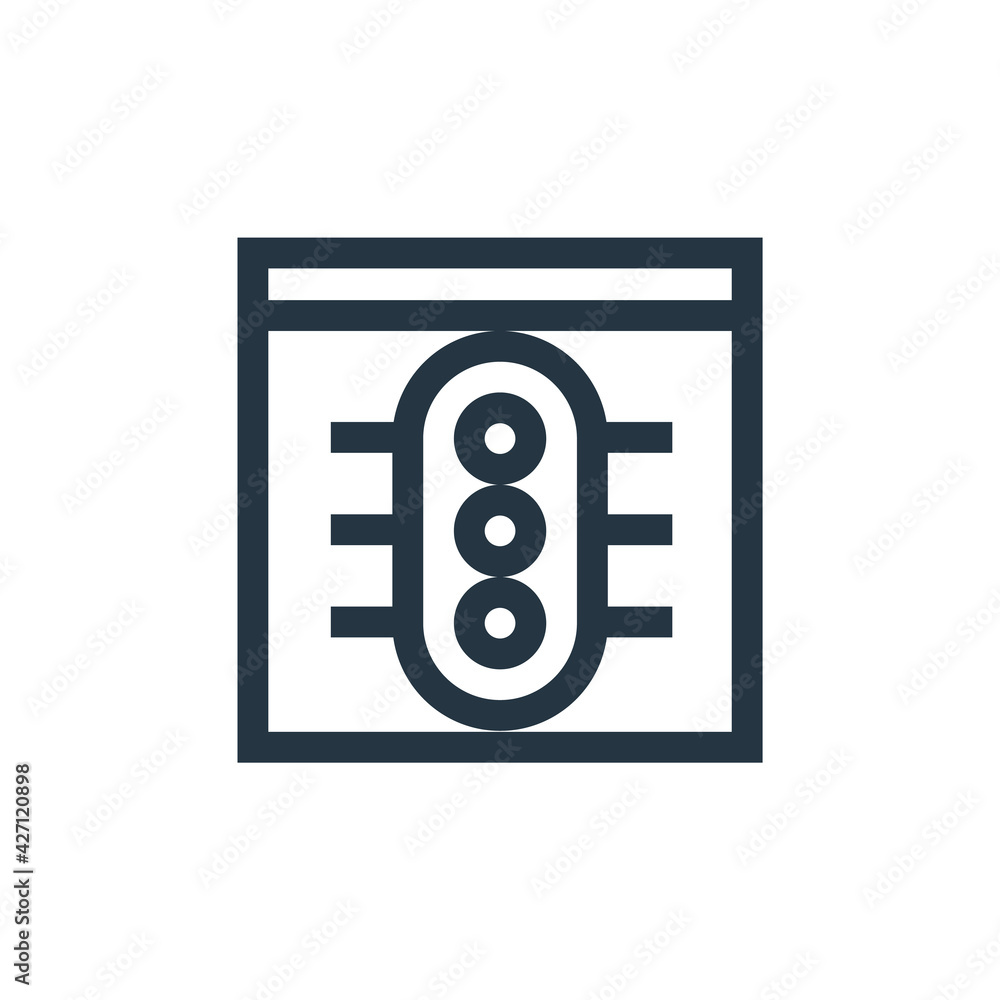 project status icon. Thin linear project status outline icon isolated ...