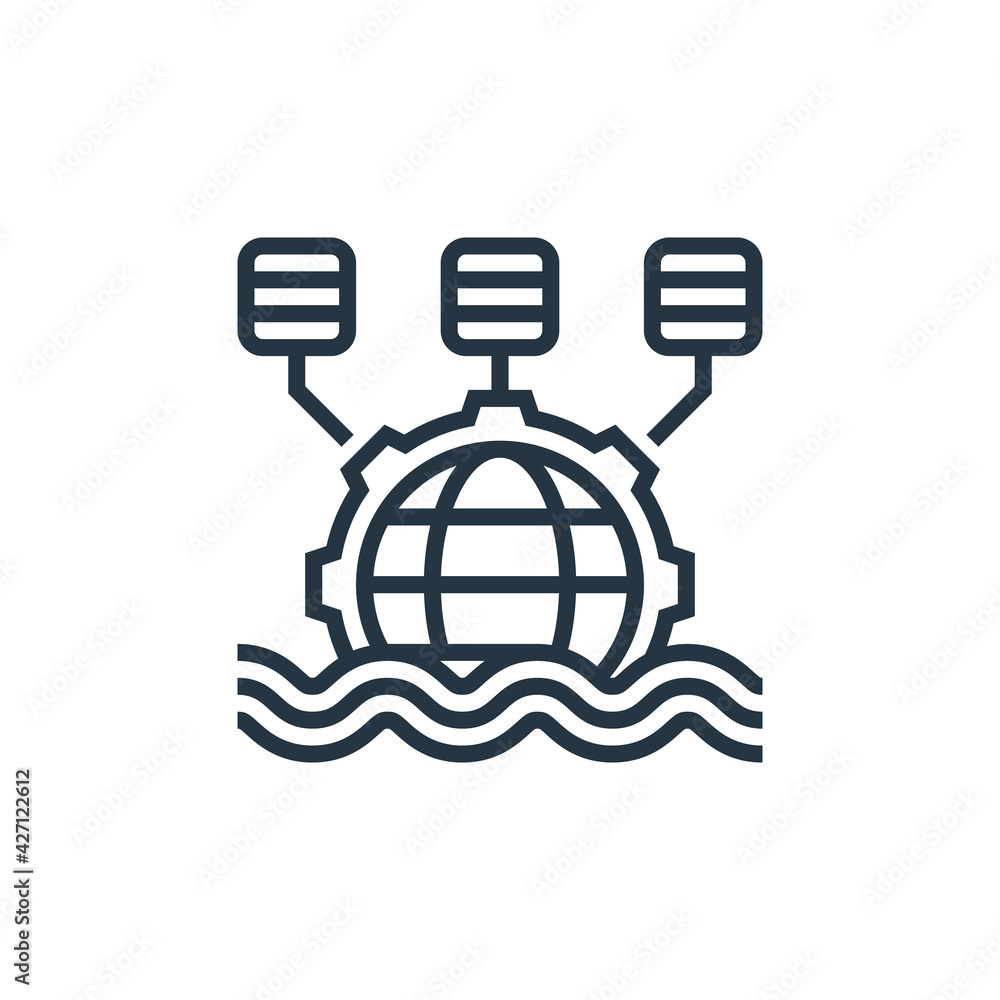 data lake icon. Thin linear data lake outline icon isolated on white ...