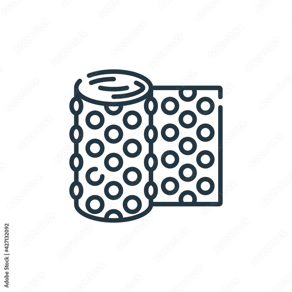 bubble wrap icon. Thin linear bubble wrap outline icon isolated on ...