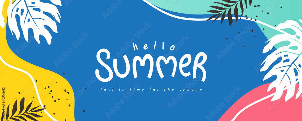 Colorful Summer background layout banners design. Horizontal poster ...
