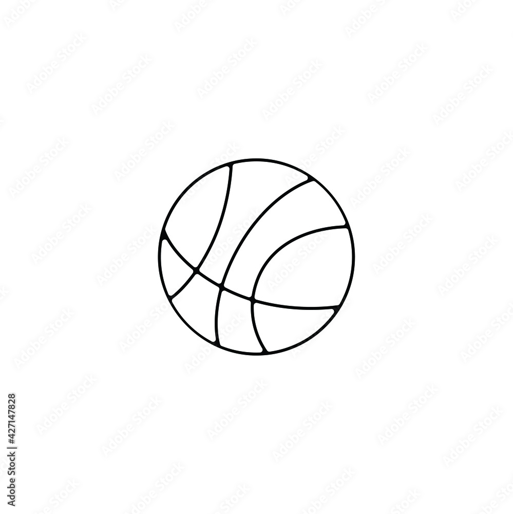 Basketball icon in trendy simple style isolated on white background ...