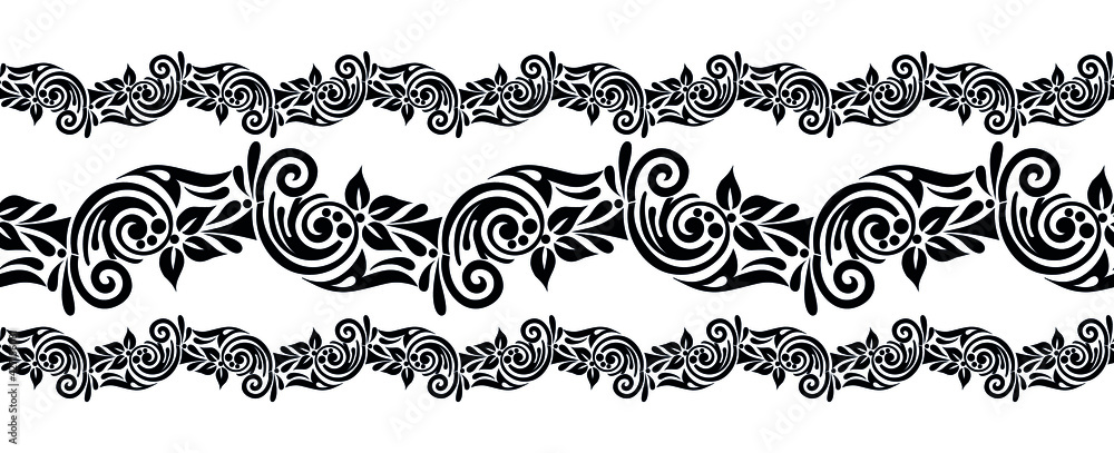 Seamless swirly decorative border design Stock Vector | Adobe Stock