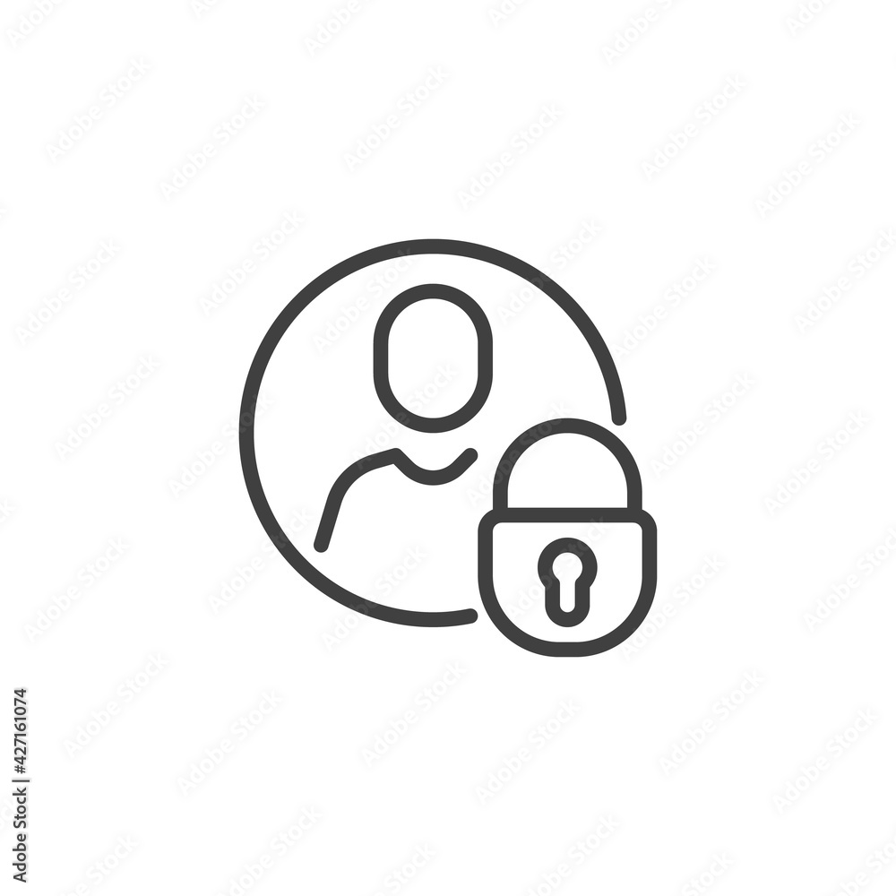 Privacy user profile line icon Stock Vector | Adobe Stock