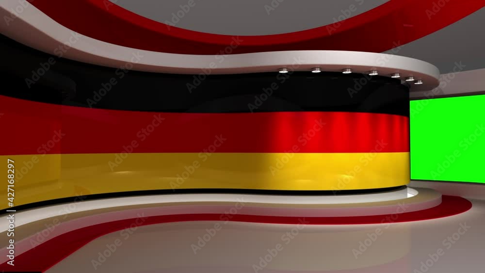 TV studio. Germany. German flag studio. German flag background. News ...
