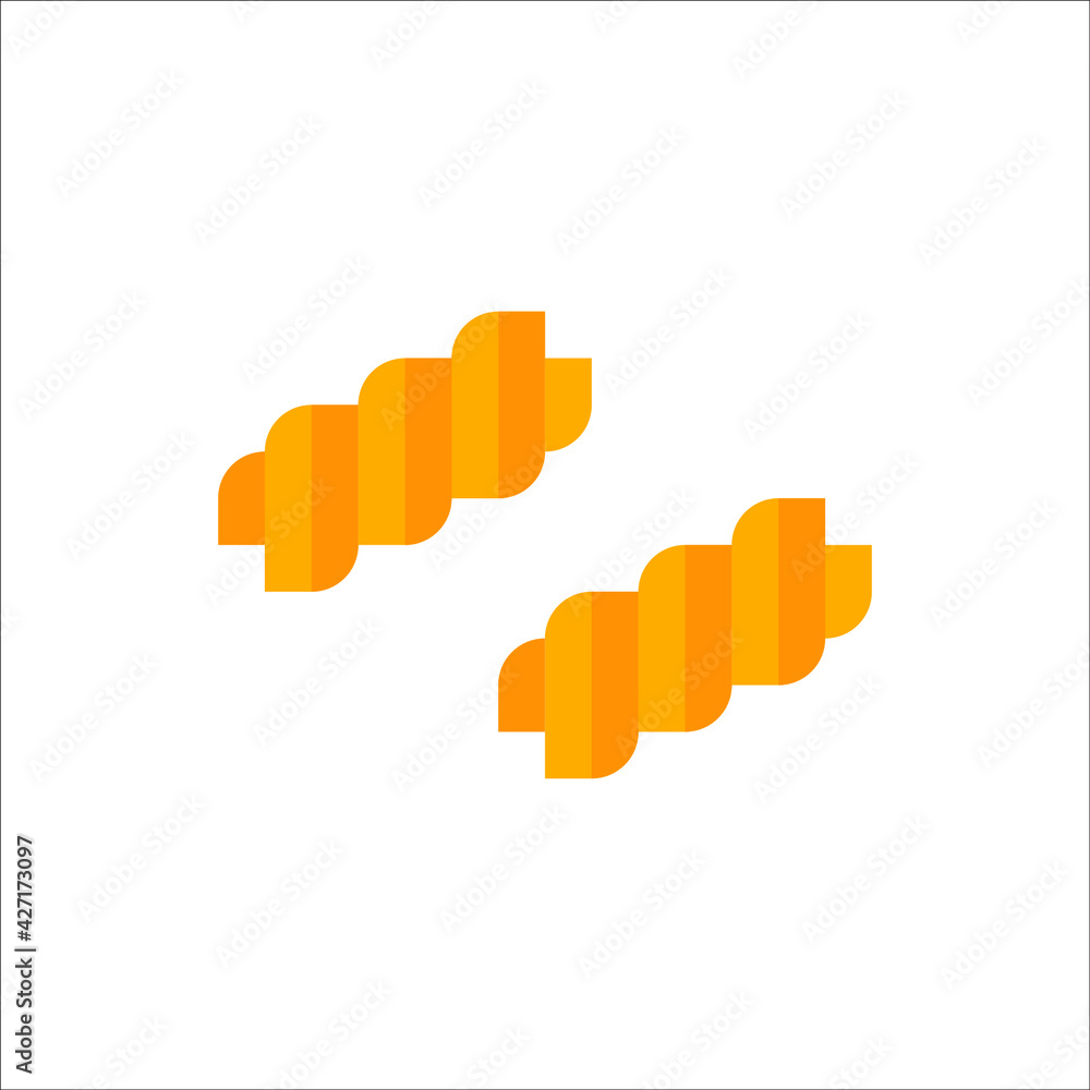 Fusilli, Pasta Flat Icon Logo Illustration Vector Isolated. Italian ...