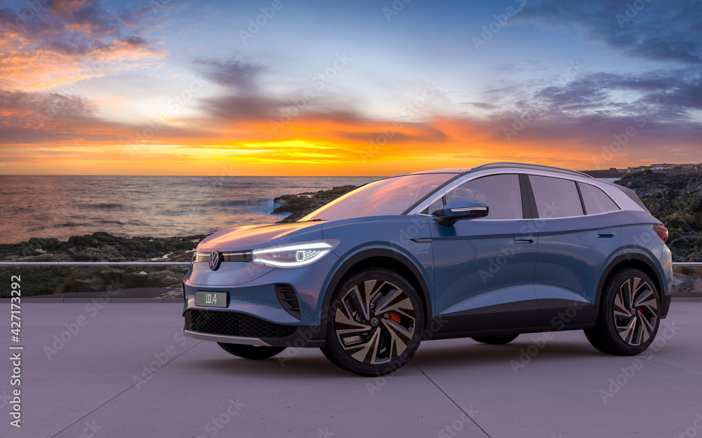 Volkswagen ID.4, Electric SUV Stock Photo | Adobe Stock