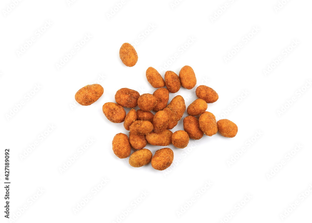 Crispy peanut isolated on white background. Coated peanuts isolated ...