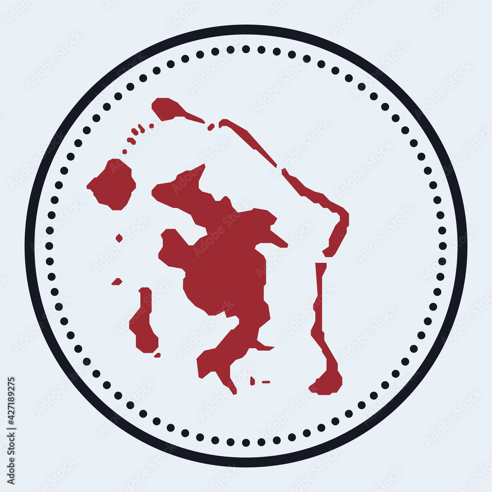 Bora Bora round stamp. Round logo with island map and title. Stylish ...