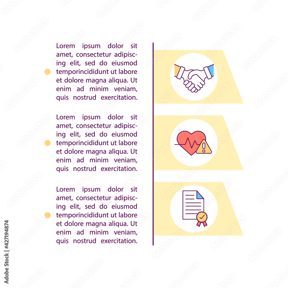 Informed consent concept line icons with text. PPT page vector template ...