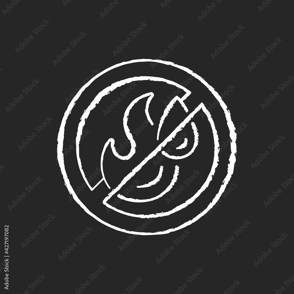 Use no water chalk white icon on black background. Restriction for ...