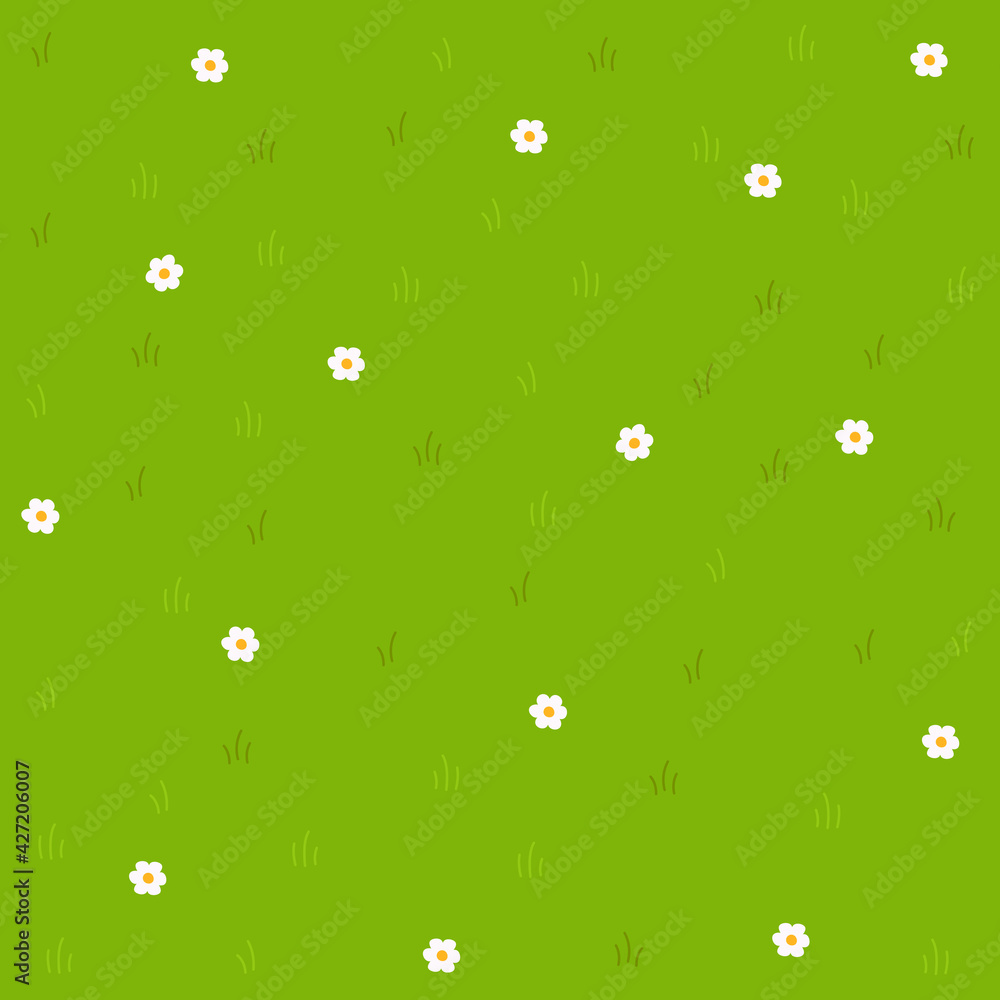 Cartoon grass vector flat pattern Stock Vector | Adobe Stock