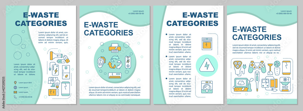 Electronic waste types brochure template. Used household appliances ...