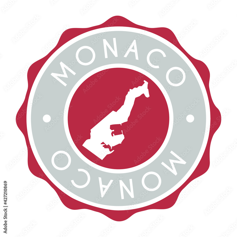 Monaco Badge Map Vector Seal. National Symbol Country Stamp Design Icon ...