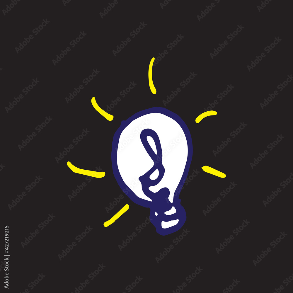 bulb icon on dark background. ligh bulb, symbol for energy, strategy ...
