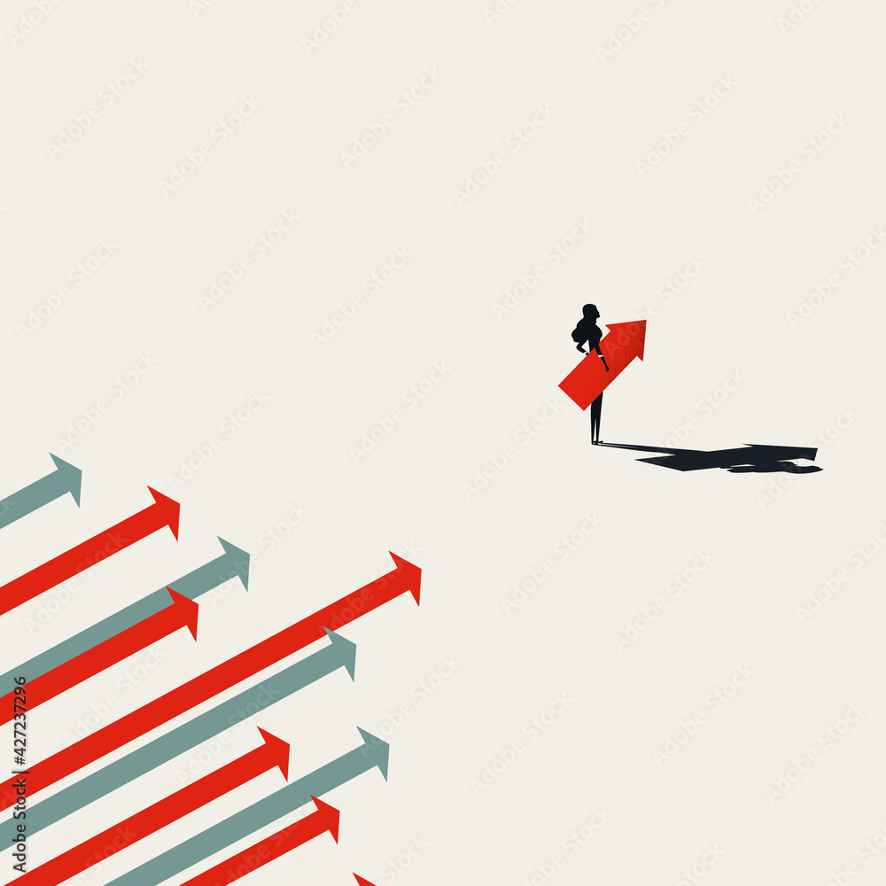 Business woman leader vector concept. Symbol of leadership, strength ...