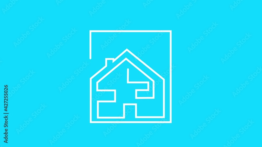 logo house drawing line Stock Video | Adobe Stock