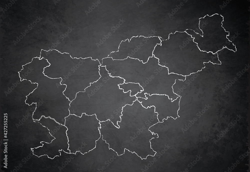 Slovenia map administrative division separates regions, design card ...