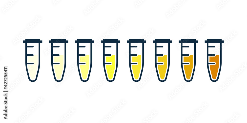 Urine color chart icon. Clipart image isolated on white background ...