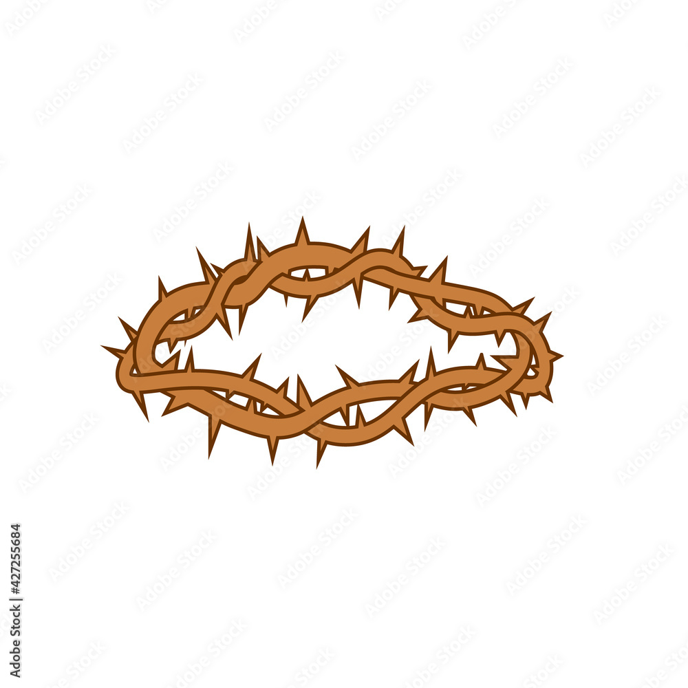 Thorn crown icon. Clipart image isolated on white background Stock ...