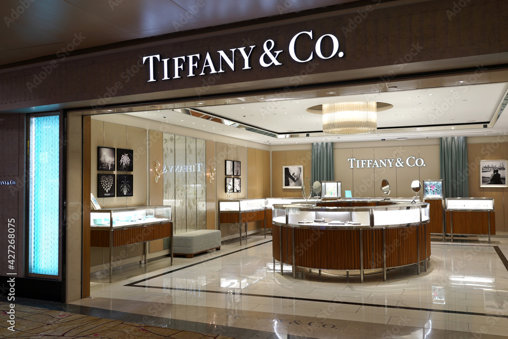 Interior view of Tiffany & Co store in Changi Airport Singapore ...