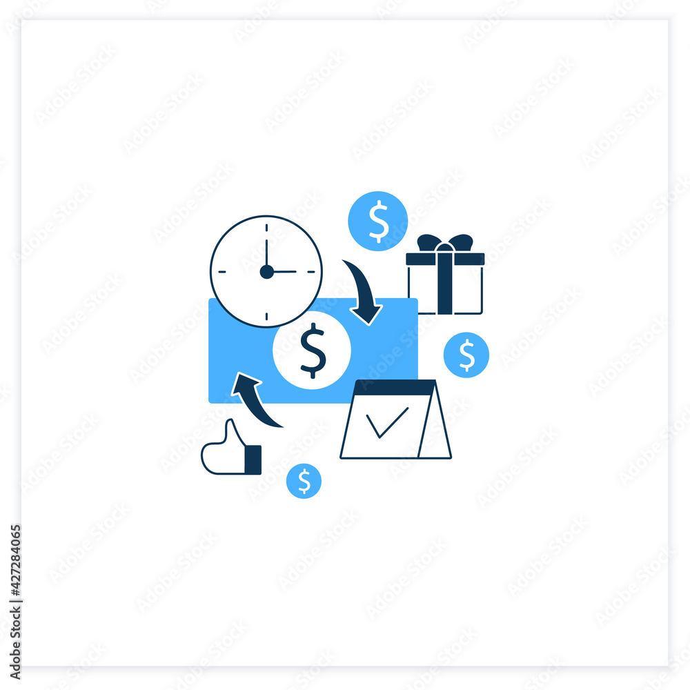 Periodic payment flat icon. Recurring payments. Contribute funds as ...