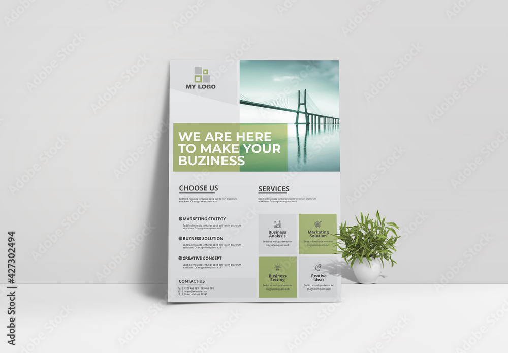 Minimal Corporate Flye Stock Template | Adobe Stock