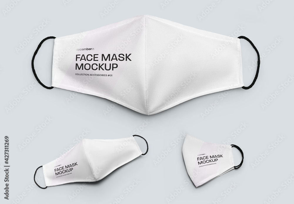 3 Mockup Face Masks Stock Template | Adobe Stock