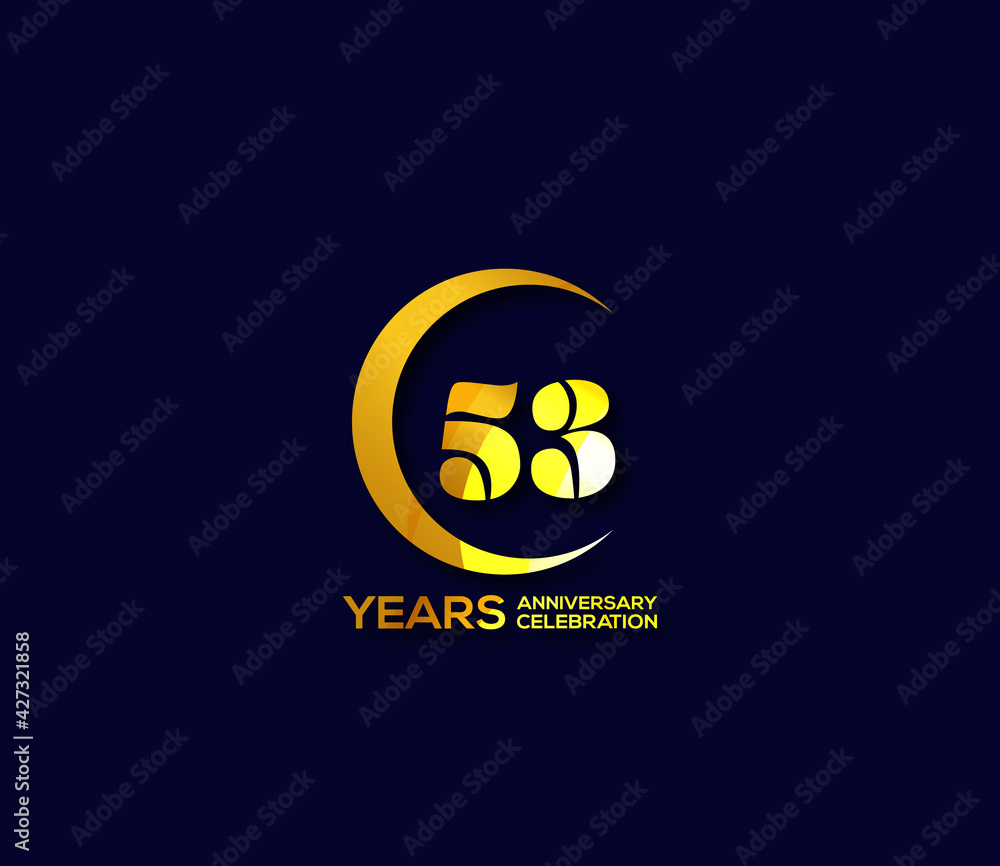 53 years anniversary celebration logotype with modern gold Mix color ...