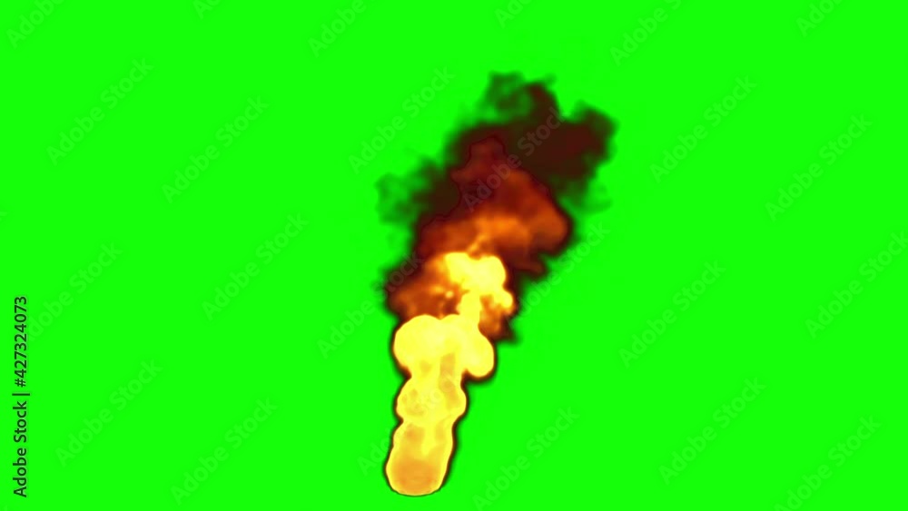 Green Screen Burning Fire Ball Flame. Chroma Key Flare or Bonfire with ...