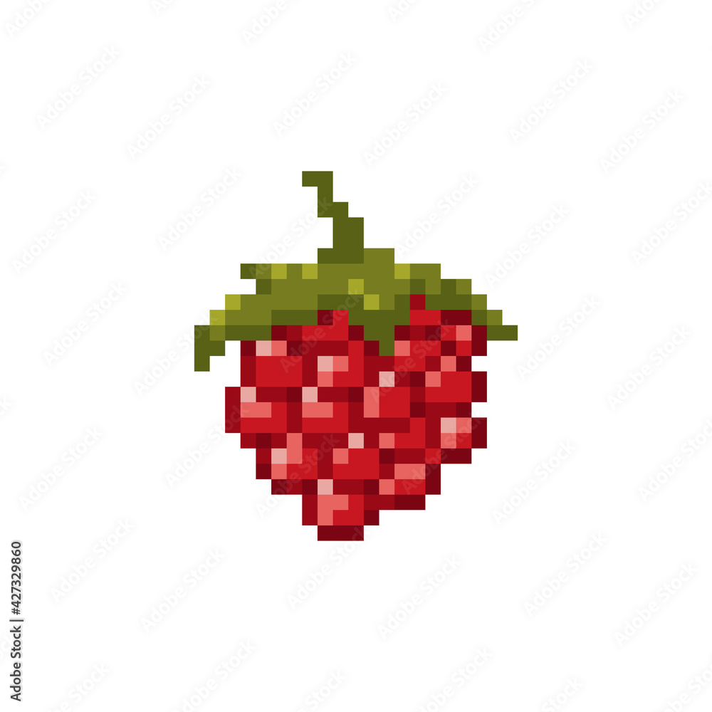 Pixel raspberry illustration. Isolated pixel art raspberry icon vector ... Pixel raspberry illustration. Isolated pixel art raspberry icon vector ...