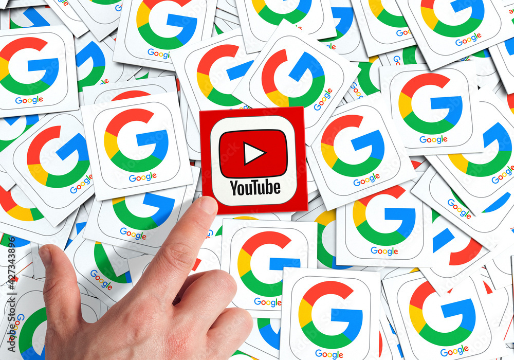 youtube and google, youtube background design Stock Photo | Adobe Stock