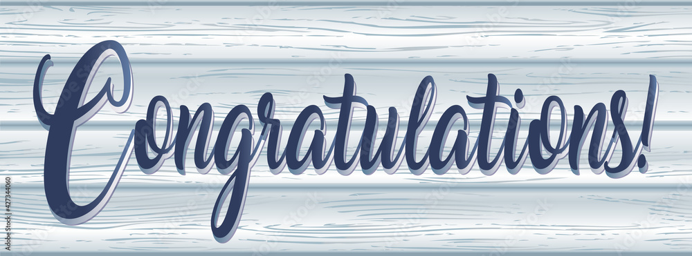 congratulations on reclaimed wood Stock Vector | Adobe Stock