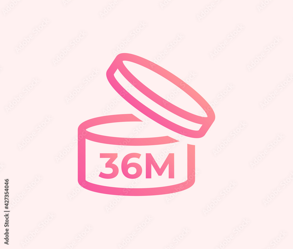 Shelf life icons set. Period after opening 36 months symbol. Vector ...