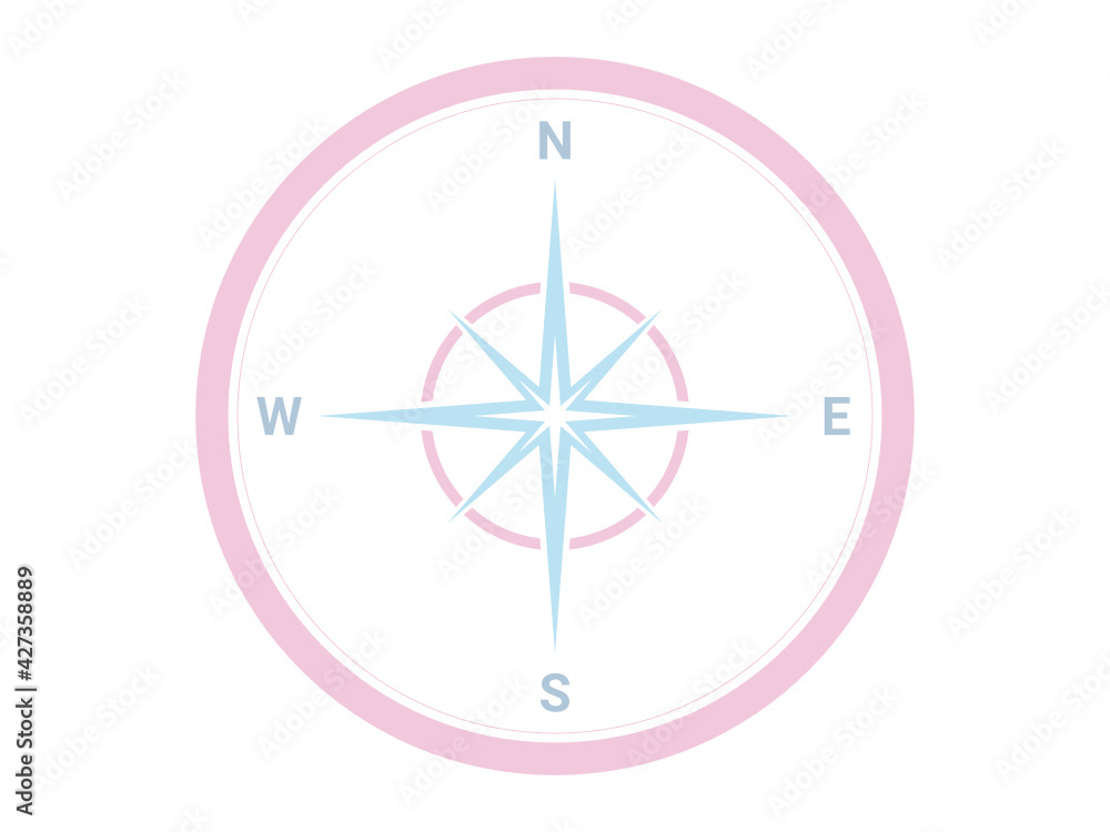 Pastel compass direction illustration symbol. North sign for mapping ...
