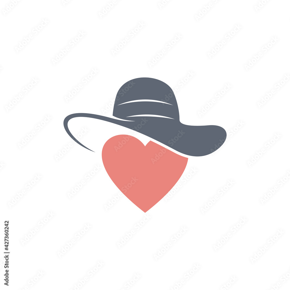 Love Hat logo design vector illustration, Creative Hat logo design ...