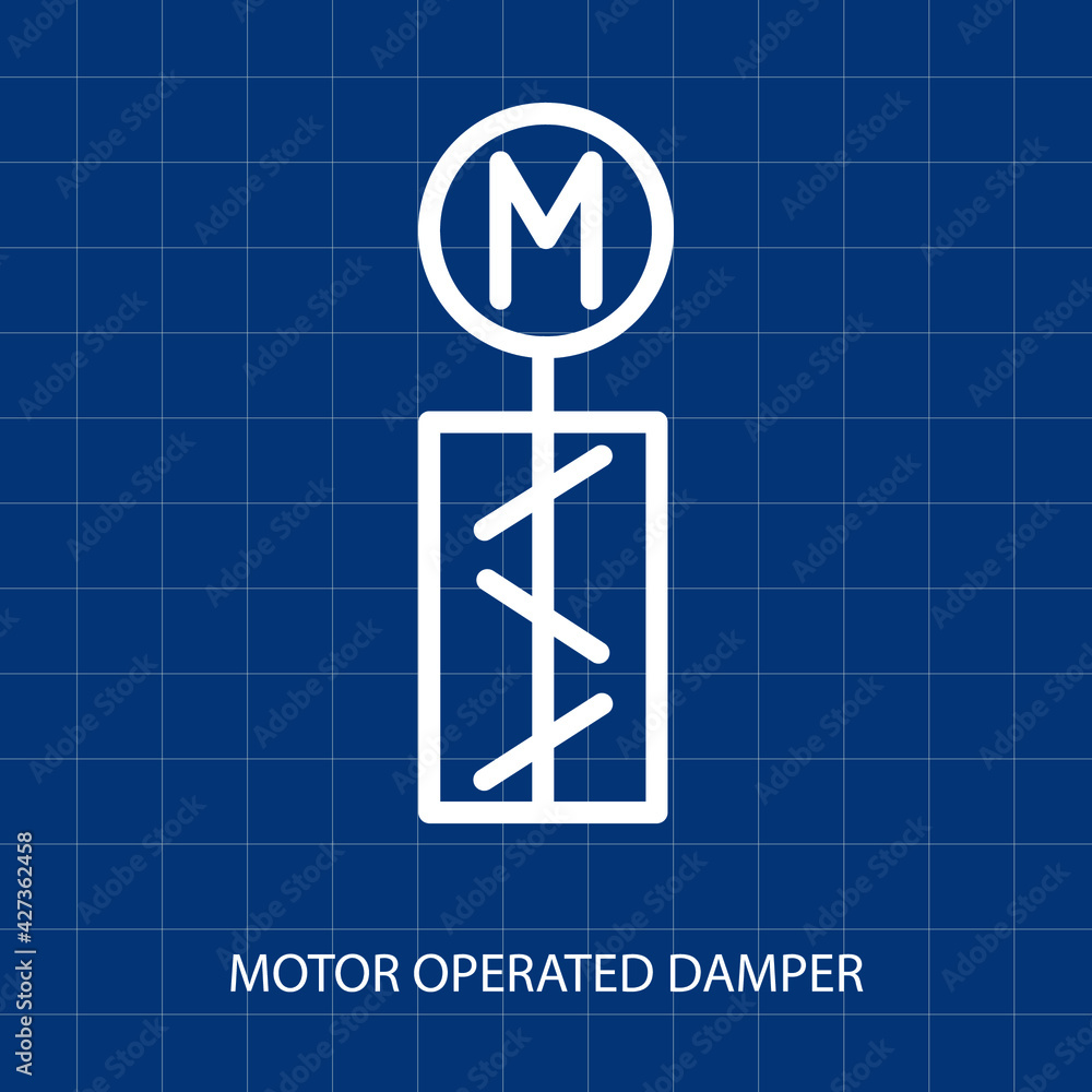 Symbol Motor Operated Damper Vector illustration symbol of Electrical ...