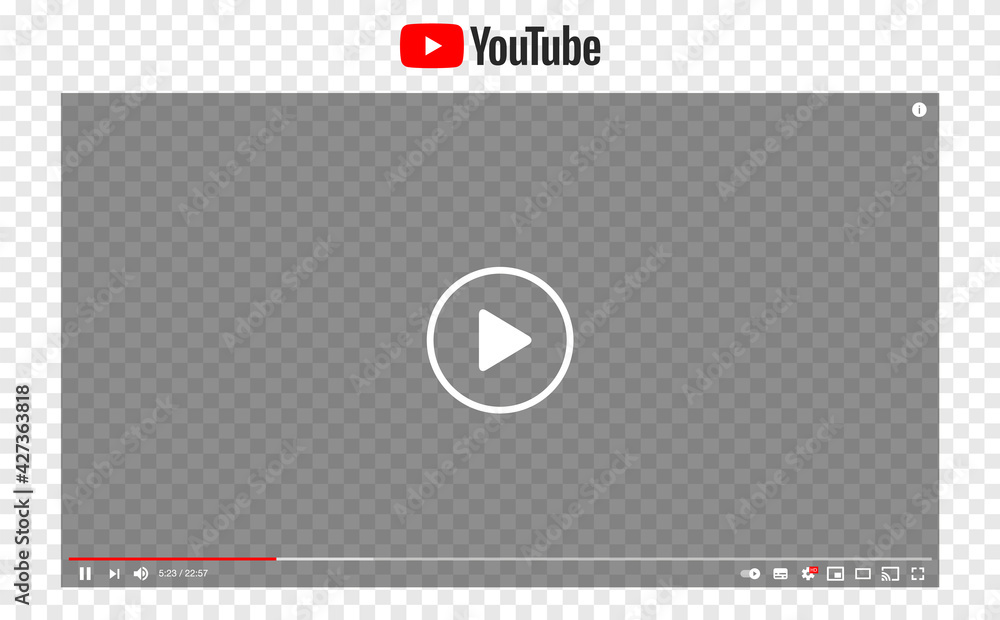 Recke, Germany - April 13, 2021: Youtube video interface template ...