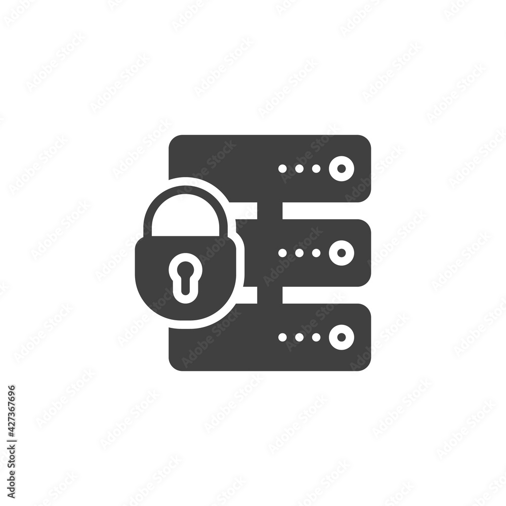 Server security lock vector icon Stock Vector | Adobe Stock