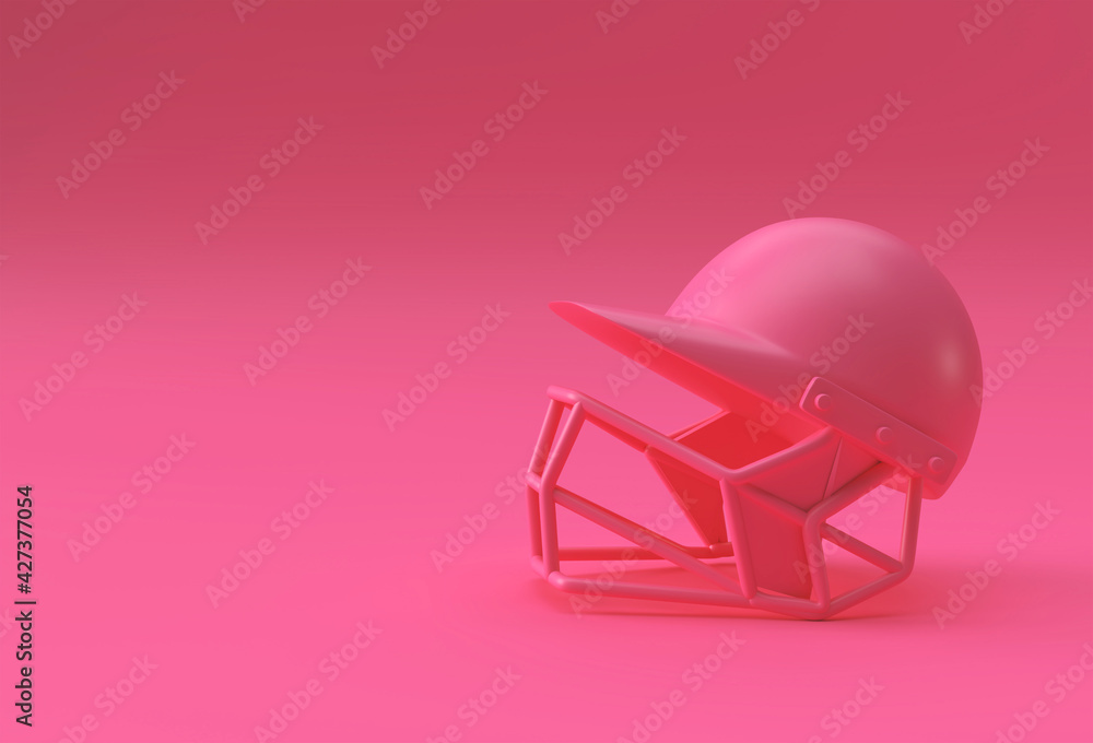 Realistic 3d Render Cricket Helmet mockup isolated on Pink Background ...