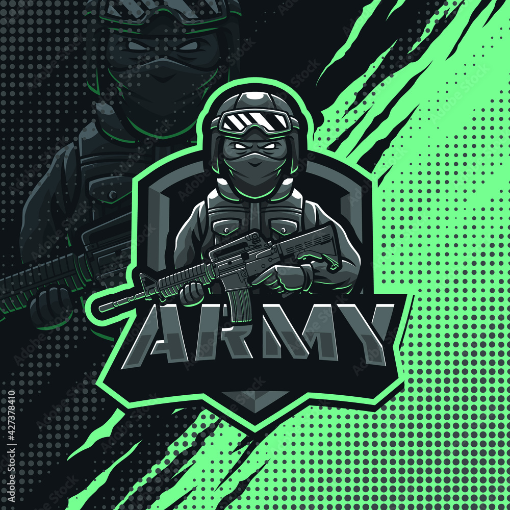 Army soldier mascot logo design illustration Stock Vector | Adobe Stock