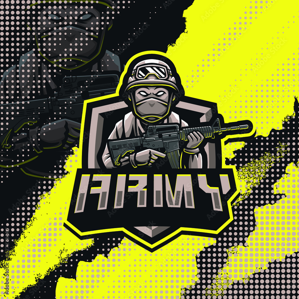 Army soldier mascot logo design illustration Stock Vector | Adobe Stock