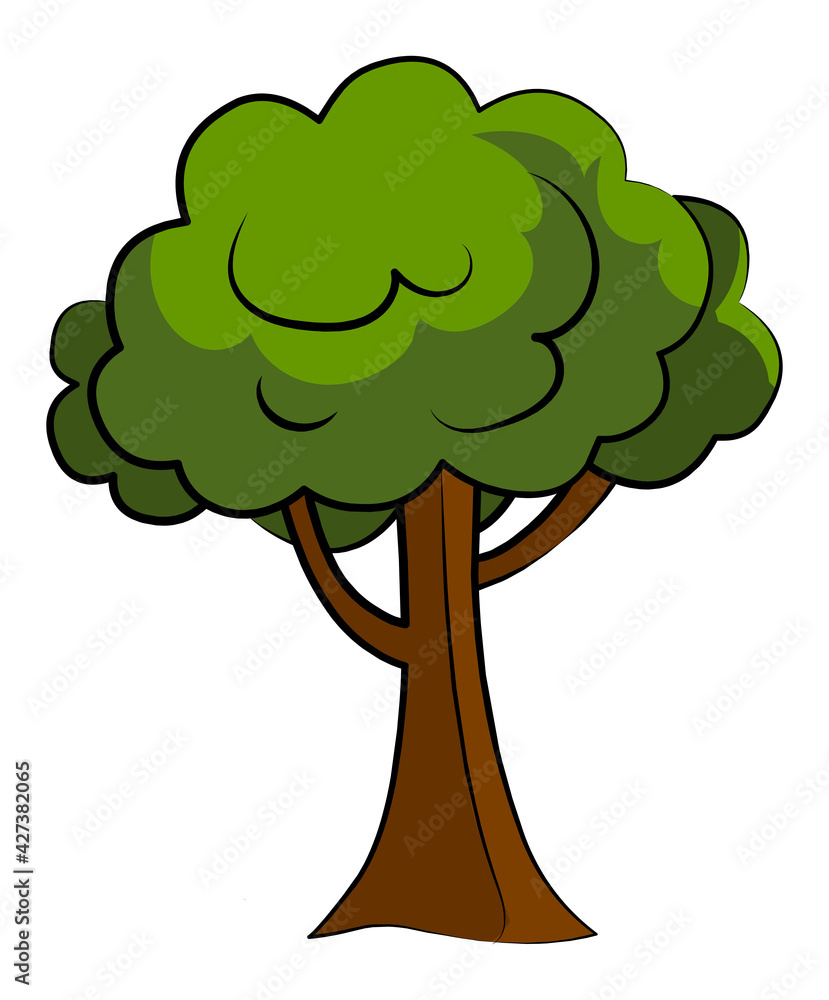 Cartoon tree isolated Stock Vector | Adobe Stock