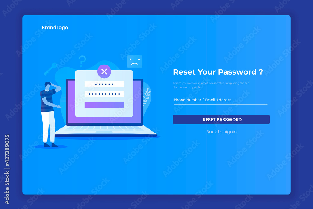 The confused man forgot to illustrate his password for a web page ...