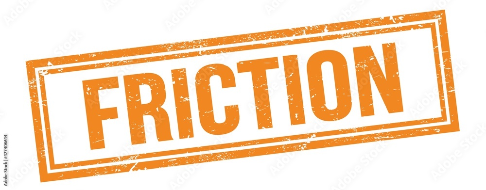 FRICTION text on orange grungy vintage stamp. Stock Illustration ...
