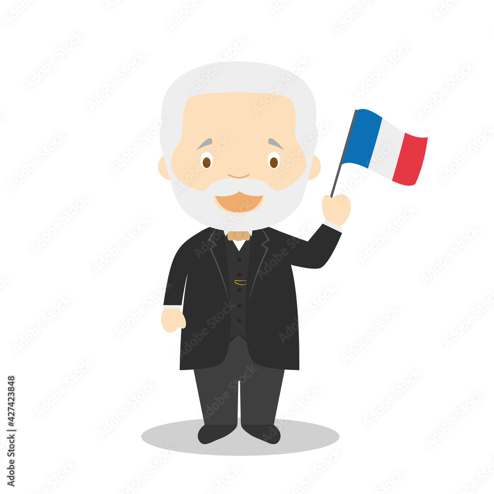 Victor Hugo cartoon character. Vector Illustration. Kids History ...