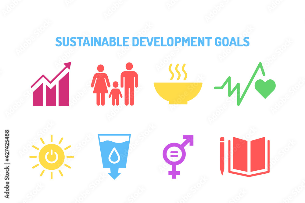 Corporate social responsibility sign. Sustainable Development Goals ...